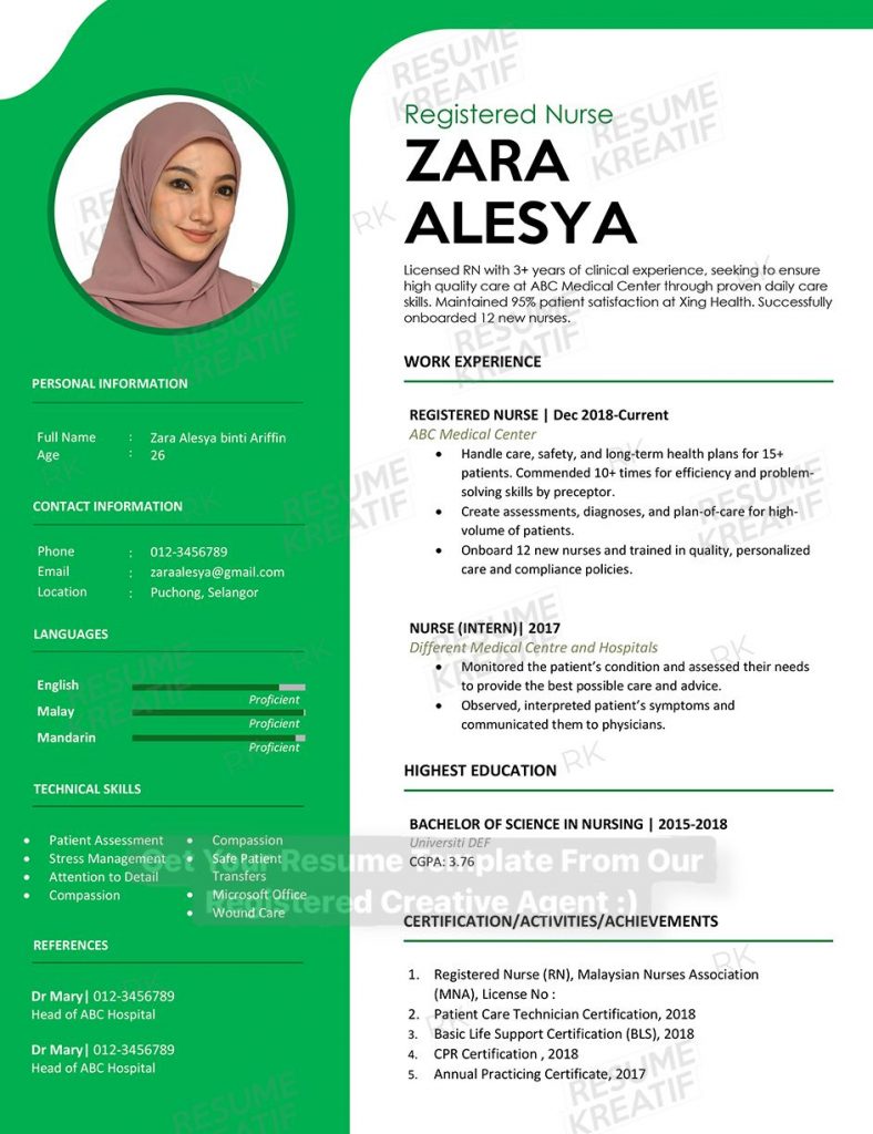 Template Resume Kreatif - Mudah, Moden & Profesional