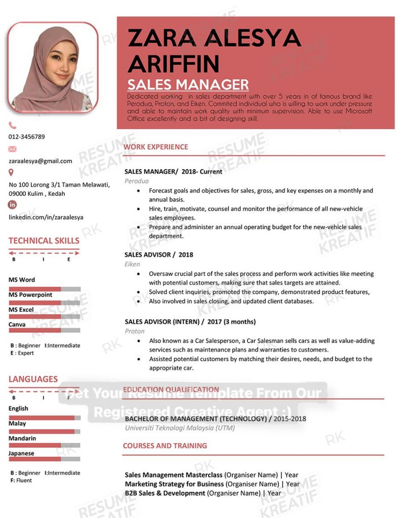 Template Resume Kreatif - Mudah, Moden & Profesional